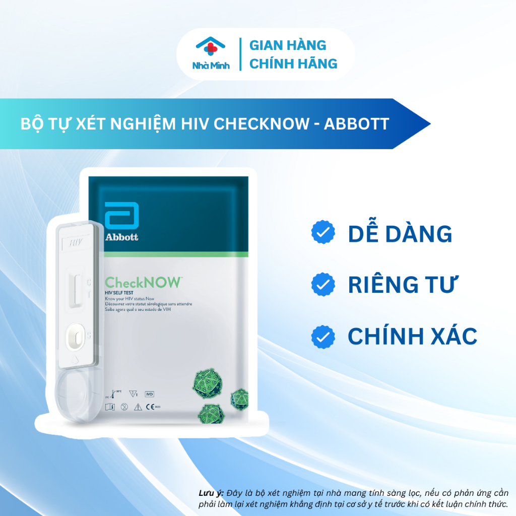 Khay thử xét nghiệm định tính kháng thể HIVC - CheckNOW HIV SELF TEST ...