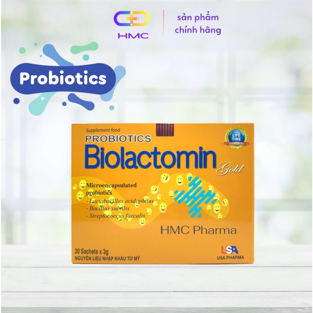 BIOLACTOMIN GOLD Men vi sinh Probiotics Hộp 30 gói - Kích thích tiêu ...