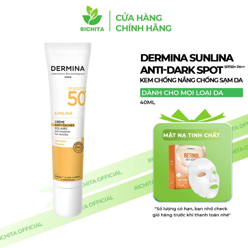 Kem chống nắng chống sạm da bảo vệ 360 độ Dermina Sunlina Anti-Dark ...