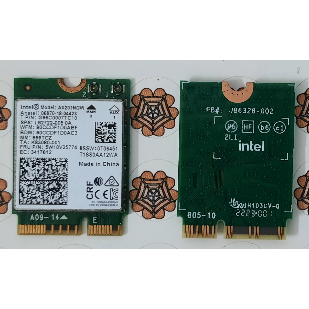 Card wifi bluetooth 2 băng tần Intel AX201NGW Wifi 6 Bluetooth 5.2 ...