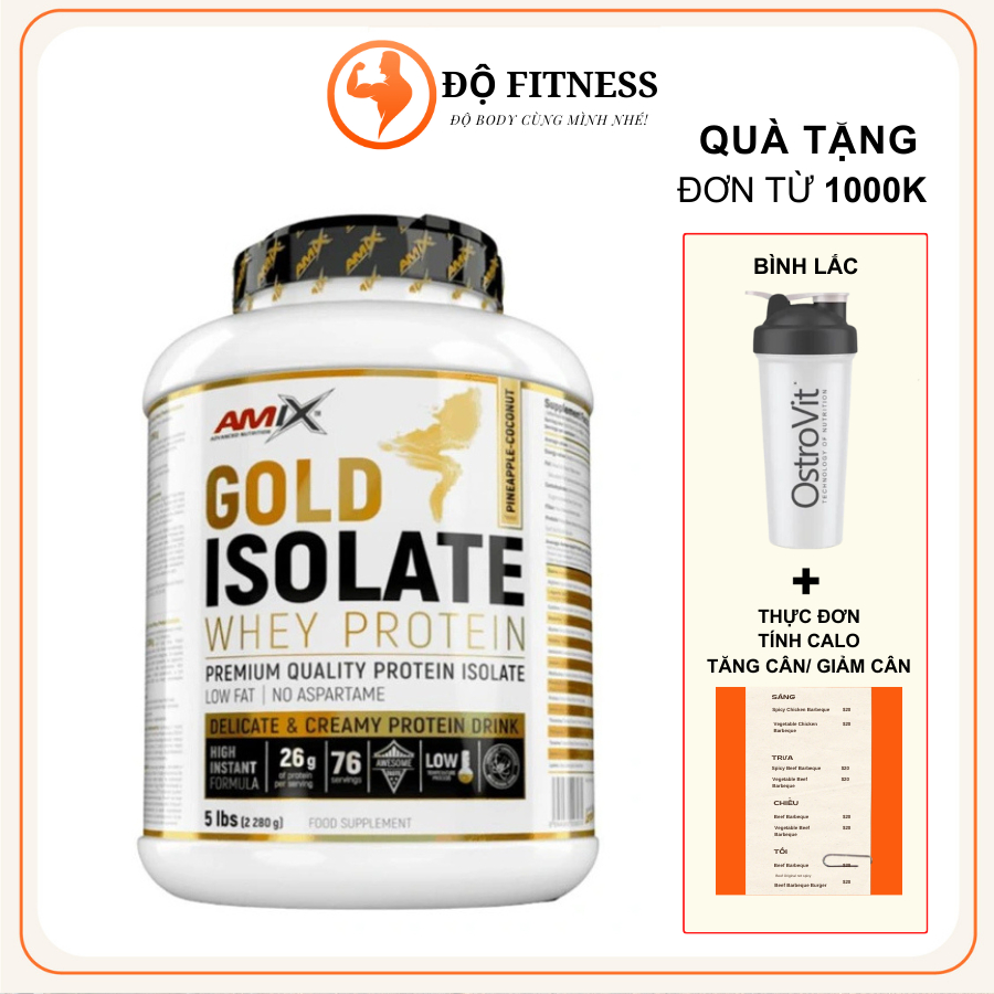 Amix Gold Isolate Whey Protein 5lbs hấp thụ siêu nhanh, phát triển Bổ ...