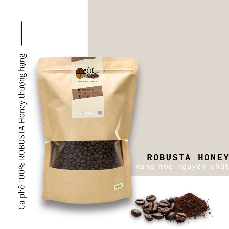 Cà phê 100% ROBUSTA Honey rang mộc thượng hạng | Shopee Việt Nam
