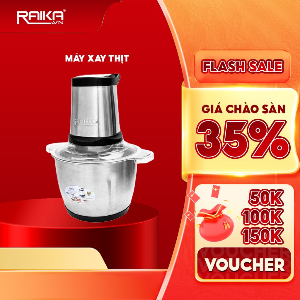 RAIKA 3000ml Máy Xay Thịt Inox 500W, 3 Tốc Độ Xay Linh Hoạt, 4 Lưỡi ...