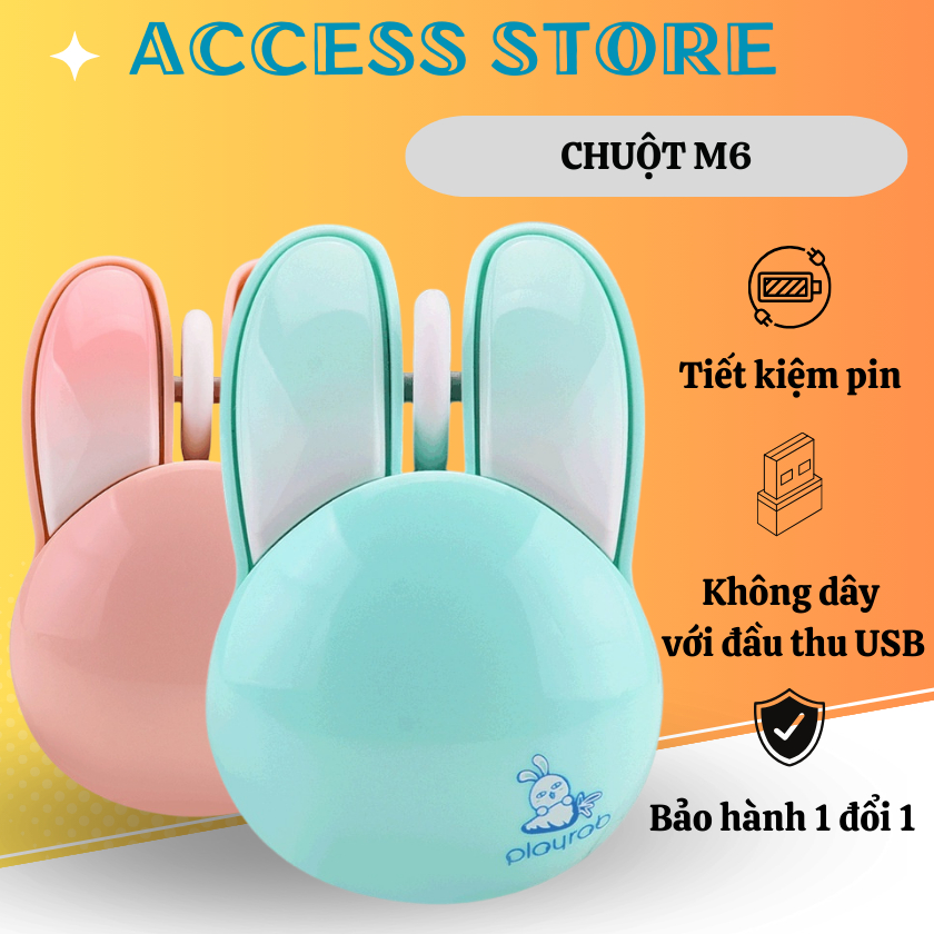 Chuột không dây USB M6 Mofi Hình Tai Thỏ Dễ Thương Kèm Pin 2.4Ghz ...