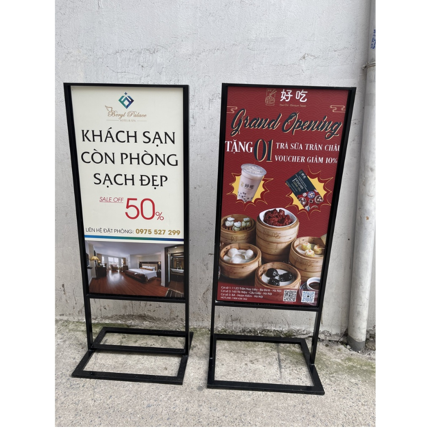 Khung Standee chân sắt Chữ T KT banner 60x90cm ( không bao gồm fomex ), STANDEE KHUNG SẮT ngoài ...