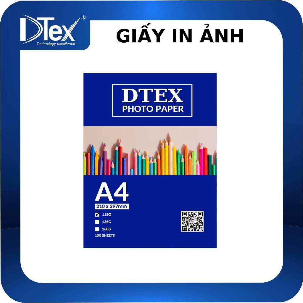 Giấy In Ảnh DTEX 1 Mặt, Khổ A4, 115g, 100 tờ/xấp | Shopee Việt Nam
