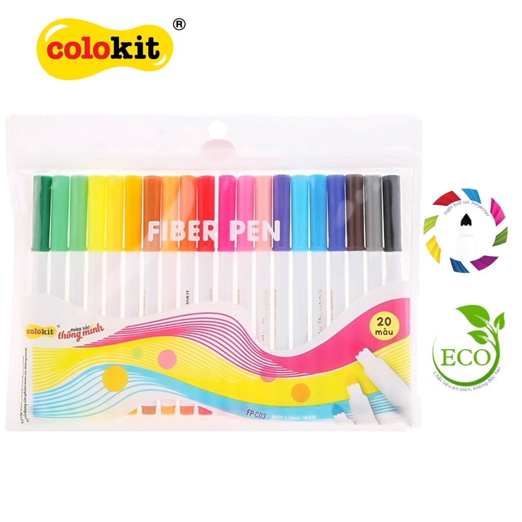 Bút lông màu Fiber Pen Thiên Long Colokit FP-C03 20 màu | Shopee Việt Nam