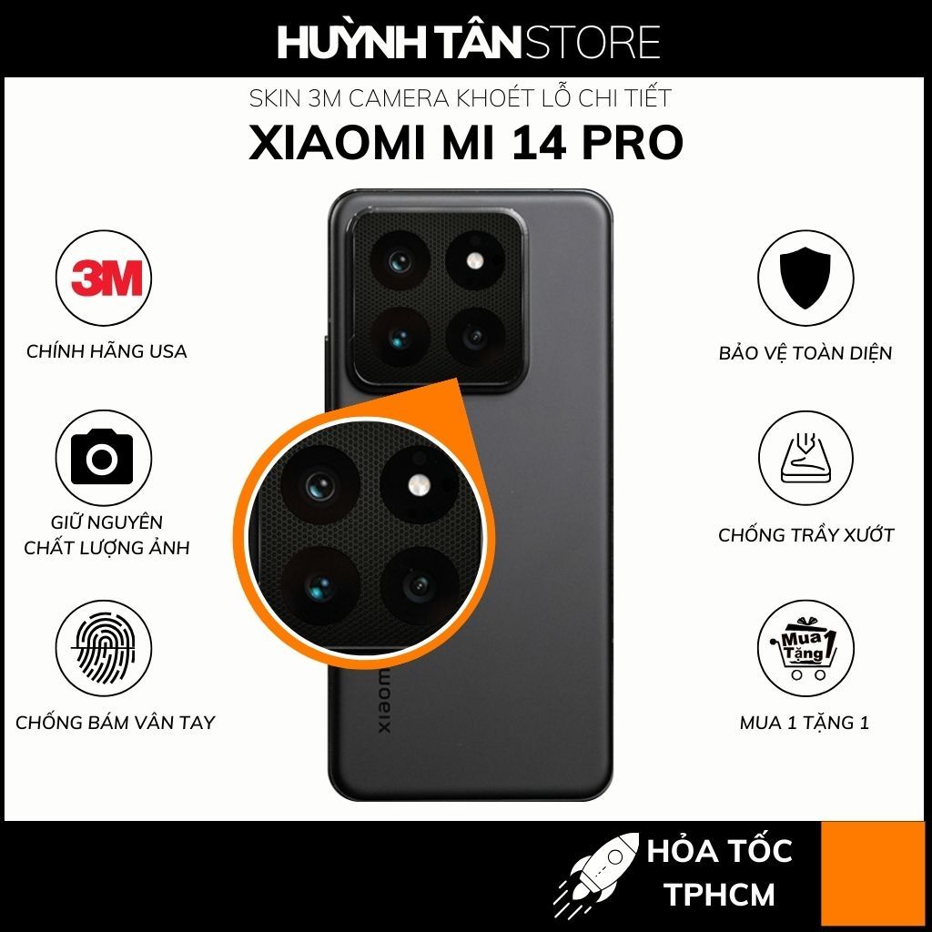 Miếng dán camera xiaomi mi 14 pro skin 3m chính hãng từ USA chống trầy ...