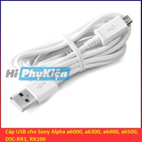 Cáp USB cho máy ảnh Sony Alpha a6000, a6300, a6400, a6500, DSC-RX1 ...