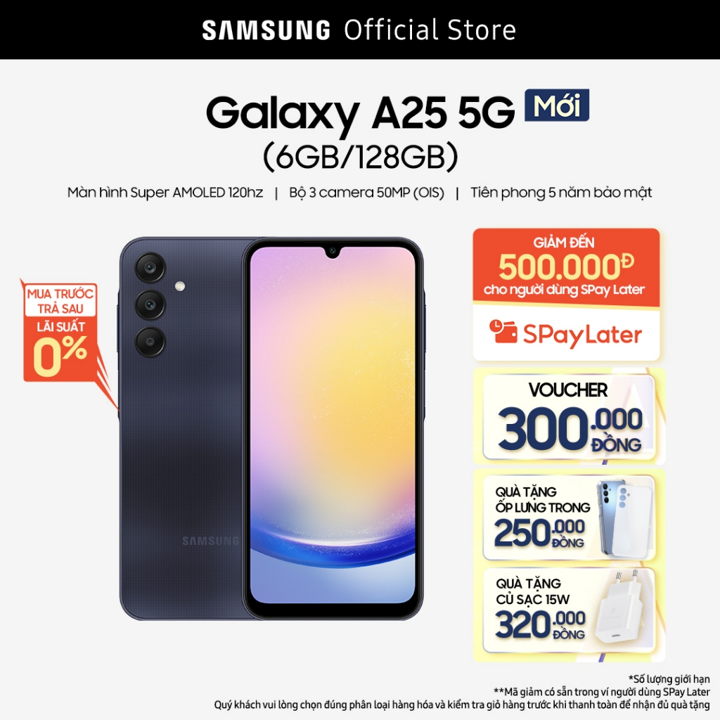 Điện thoại Samsung Galaxy A25 5G 6GB/128GB | Shopee Việt Nam