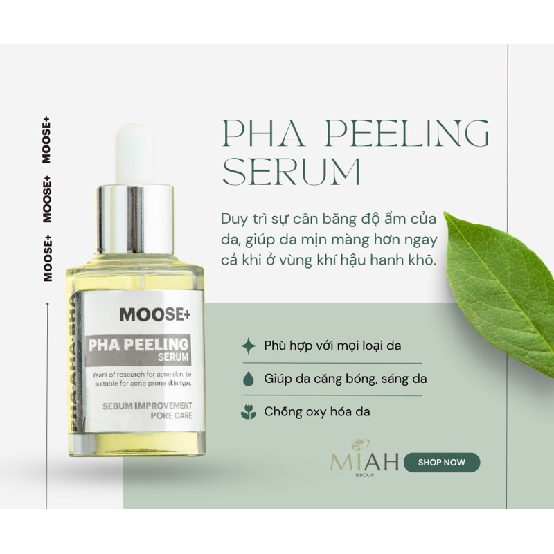 Tinh chất Serum Peel da PHA Moose+ 30ml hạn 2026 Hàn Quốc, tái tạo da ...