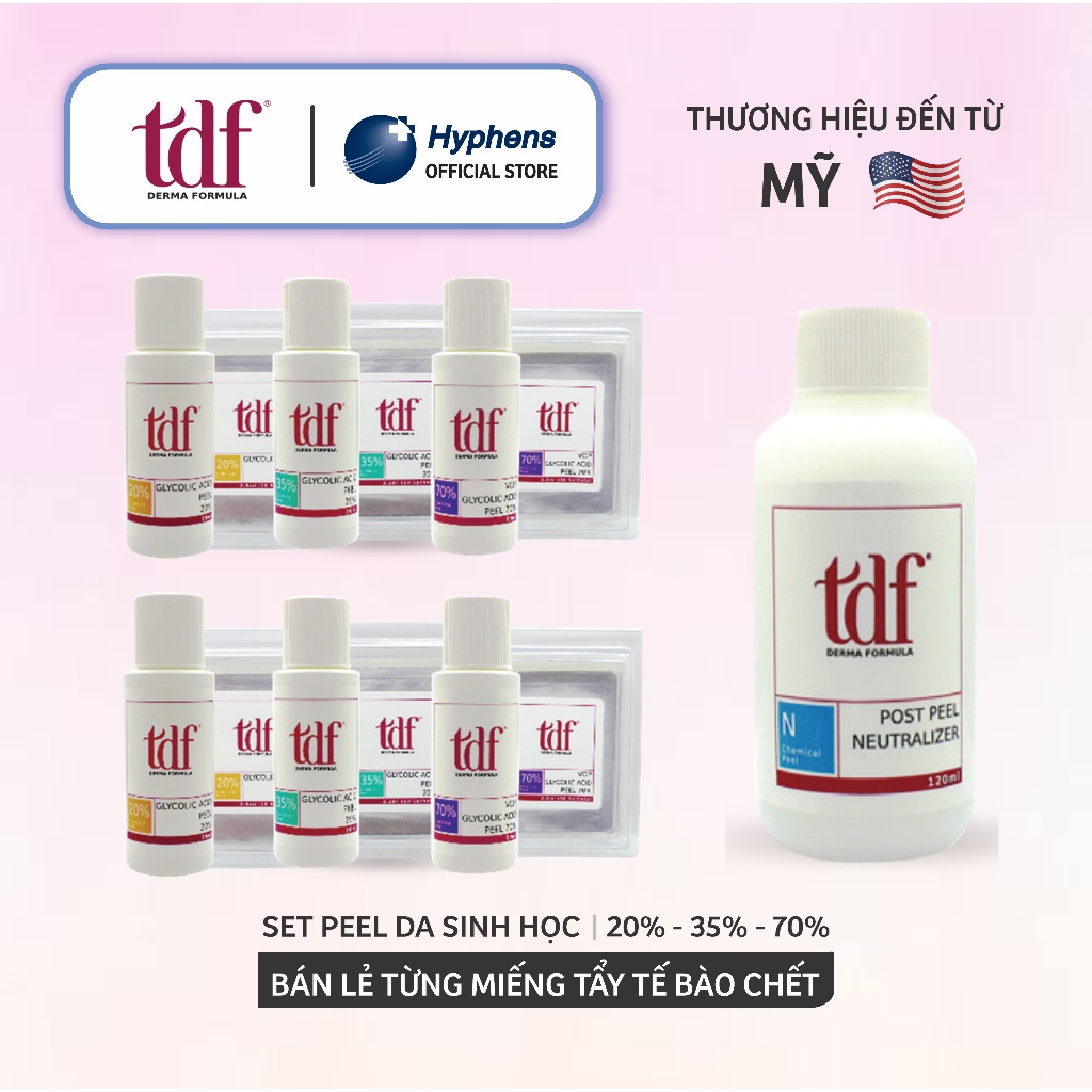 Combo Set PEEL da sinh học TDF Glycolic acid Peel 20% 35% 70% tẩy tế ...