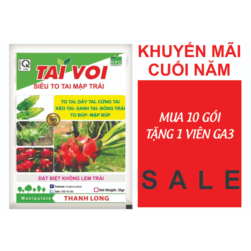 MUA 10 TẶNG 1-Tai voi không lem SỐ 1 (chuyên dùng cho cây thanh long ...