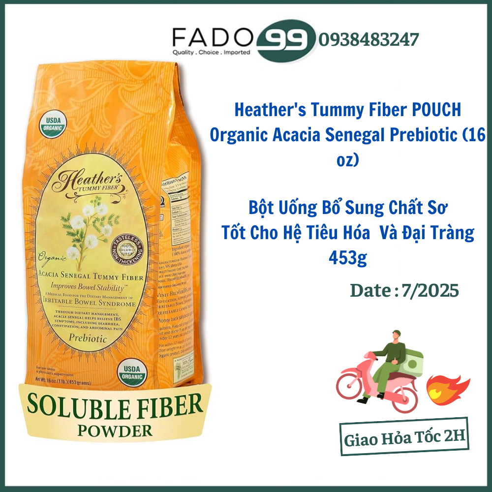Heather's Tummy Fiber POUCH Organic Acacia Senegal Prebiotic (16 oz ...