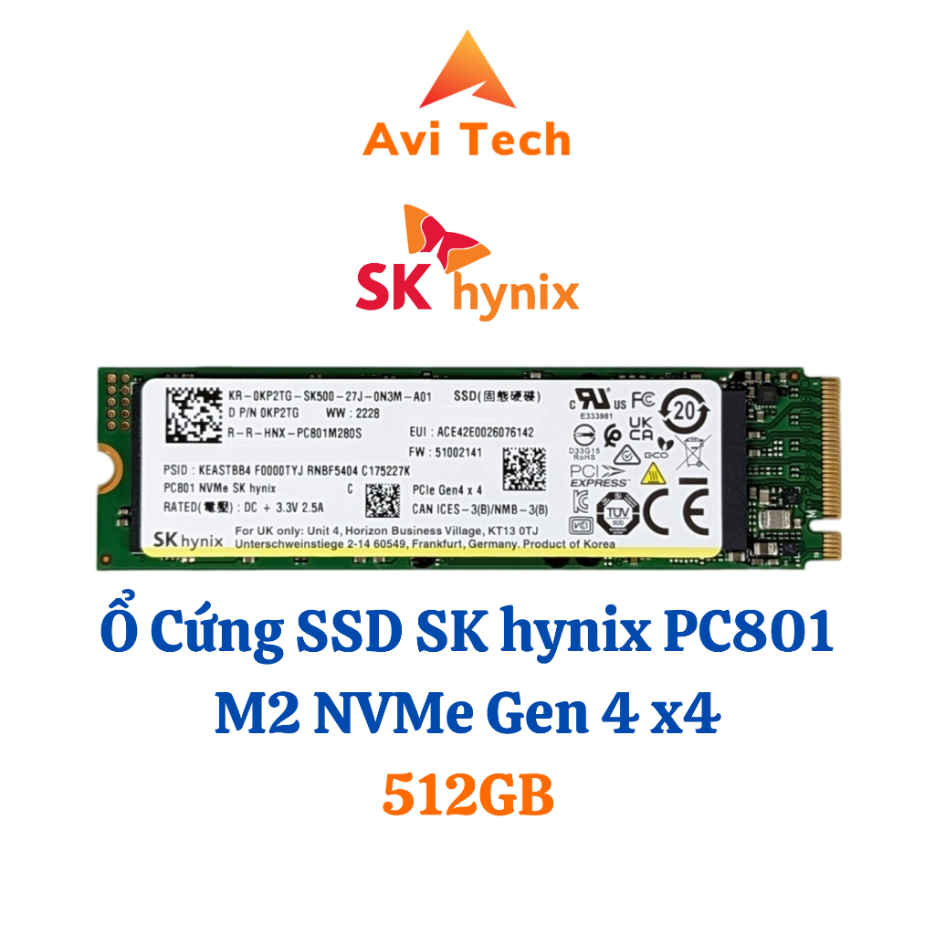 Ổ Cứng SSD SK hynix PC801 512GB M2 NVMe Gen4 x4 | Shopee Việt Nam