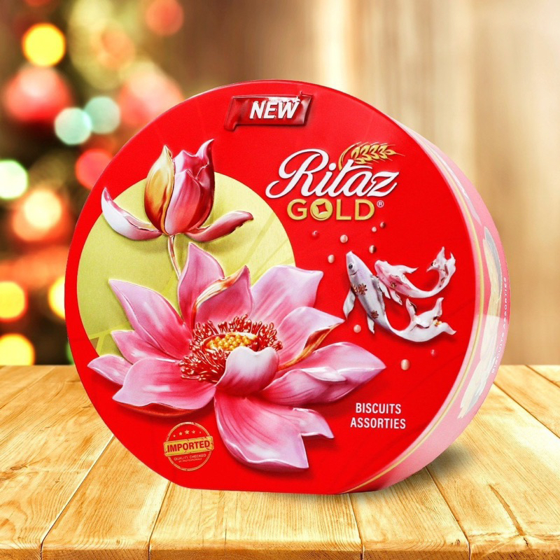 Bánh RiTaz gold Hoa Sen cá 120g hộp thiếc | Shopee Việt Nam