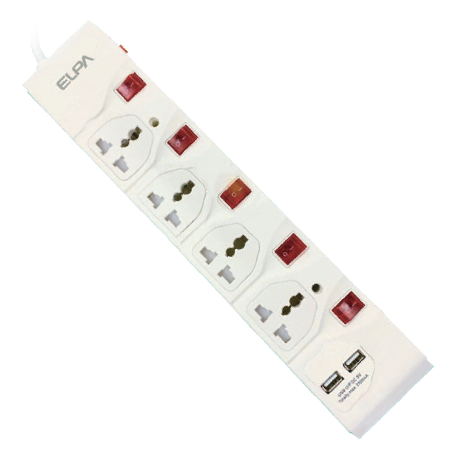Ổ cắm 4 ổ điện; 5 công tắc; 3m; 2xUSB ELPA ESU-VNI43 - Hàng Chính Hãng | Shopee Việt Nam