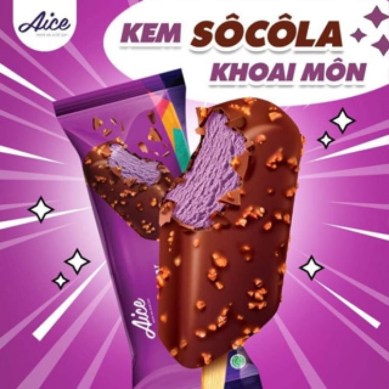 [Hỏa tốc Hà Nội] Kem Aice - Kem khoai môn socola - Kem khoai môn chocolate | Shopee Việt Nam