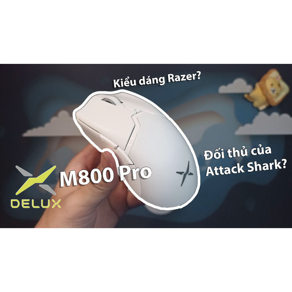 Chuột DELUX M800PRO (phiên bản PAW3370) màu trắng | 3 mode | có RGB | Siêu nhẹ | Shopee Việt Nam