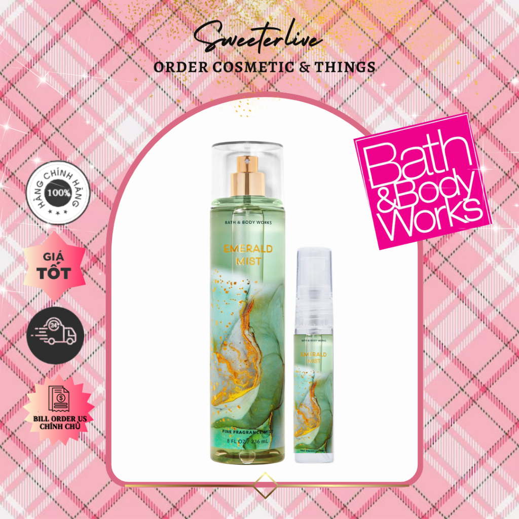 [10ML] Emerald Mist (Bill US) - Xịt thơm toàn thân BATH & BODY WORKS ...