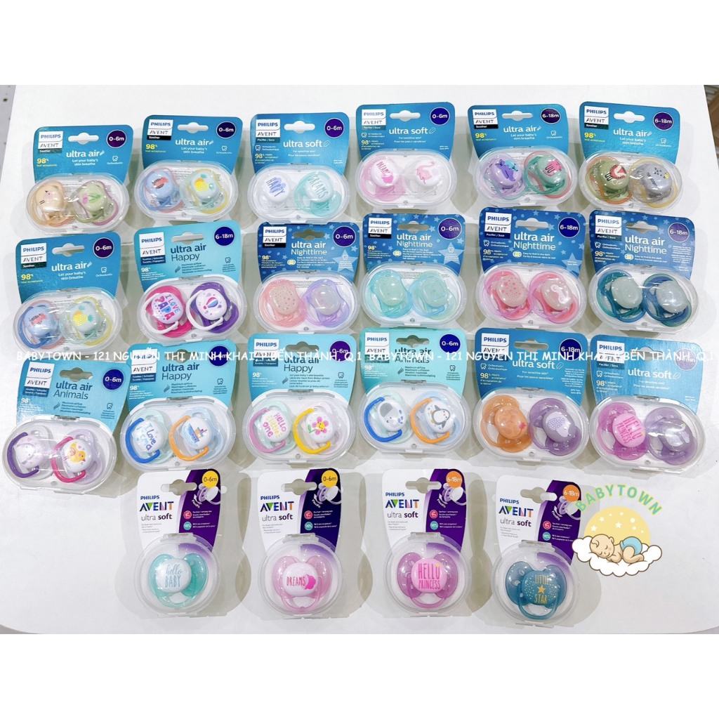 TI NGẬM/TI GIẢ PHILIP AVENT ULTRA AIR / ULTRA SOFT / ULTRA AIR ANIMAL 0 ...
