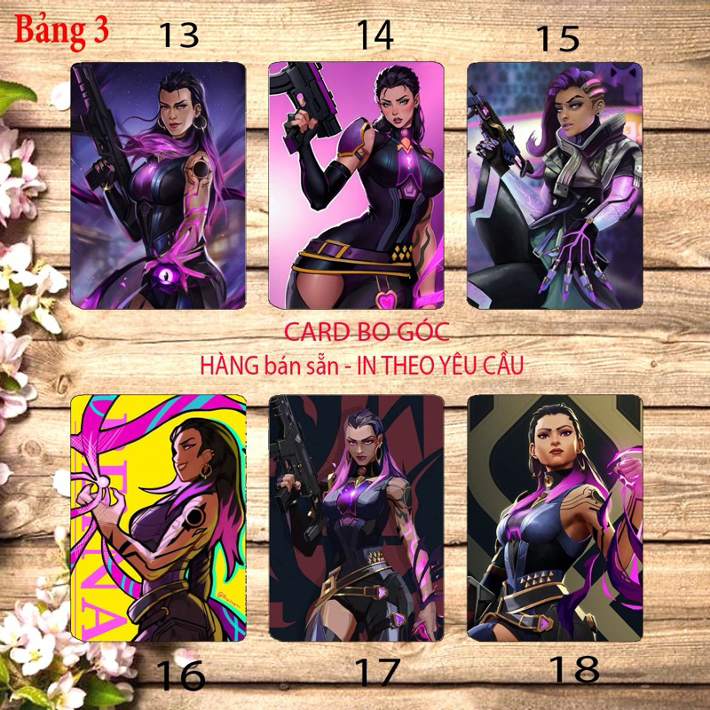 thẻ card bo góc Reyna game valorant 6 ảnh khác nhau / card để ví Reyna ...