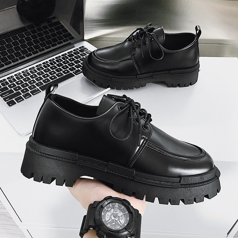 ️Giày boot da nam cổ lửng buộc dây, giầy tây hàn quốc dr martens ...