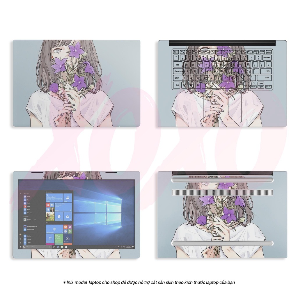 Skin Laptop 25 Mẫu Cô Gái - Miếng Dán Laptop có cho Dell, Hp, Asus ...
