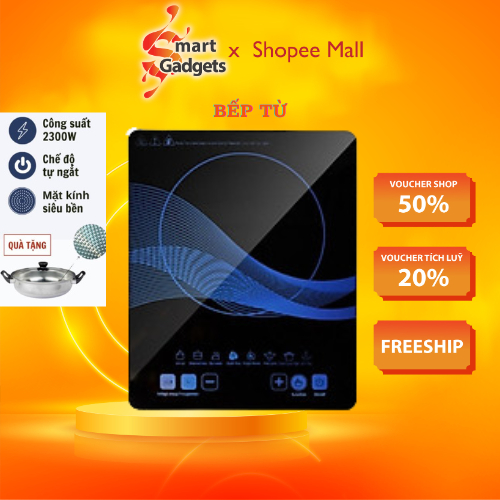 Bếp Từ Đơn Cảm Ứng Smart Gadgets Công Suất 2200W TẶNG KÈM NỒI Có Chức ...