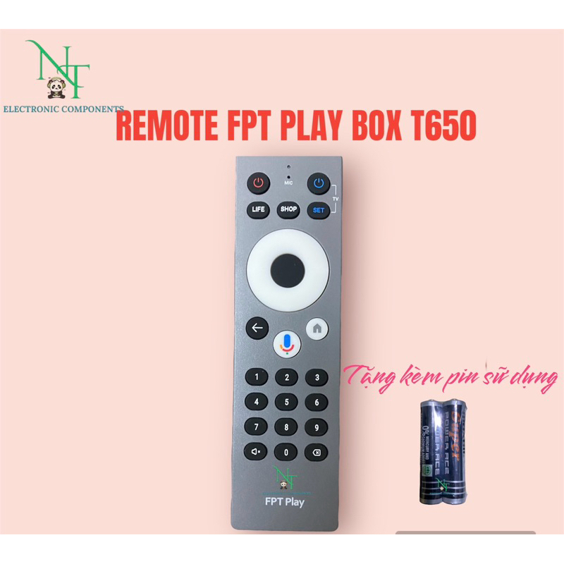 Remote điều khiển FPT PLAY BOX T650 có giọng nói . Tặng kèm pin sử dụng ...