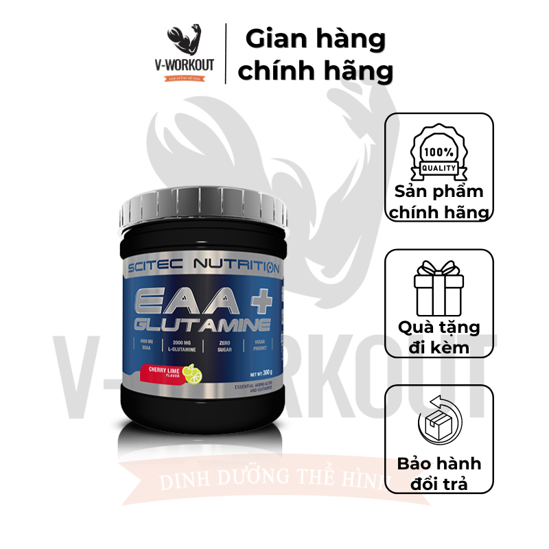 EAA | EAA + GLUTAMINE - CHERRY LIME FLAVOUR 300G- 33sv | Phục Hồi, chống dị hóa và phát triển cơ ...