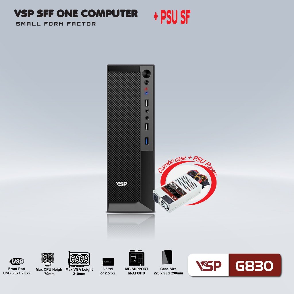 Bộ Case Nguồn G830 (Case SFF/ Nguồn TFX) (Case Chuẩn SFF, Nguồn TFX ...