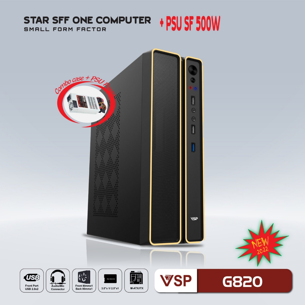 Bộ Case Nguồn G820 (Case SFF/ Nguồn TFX ) (Case Chuẩn SFF, Nguồn TFX ...