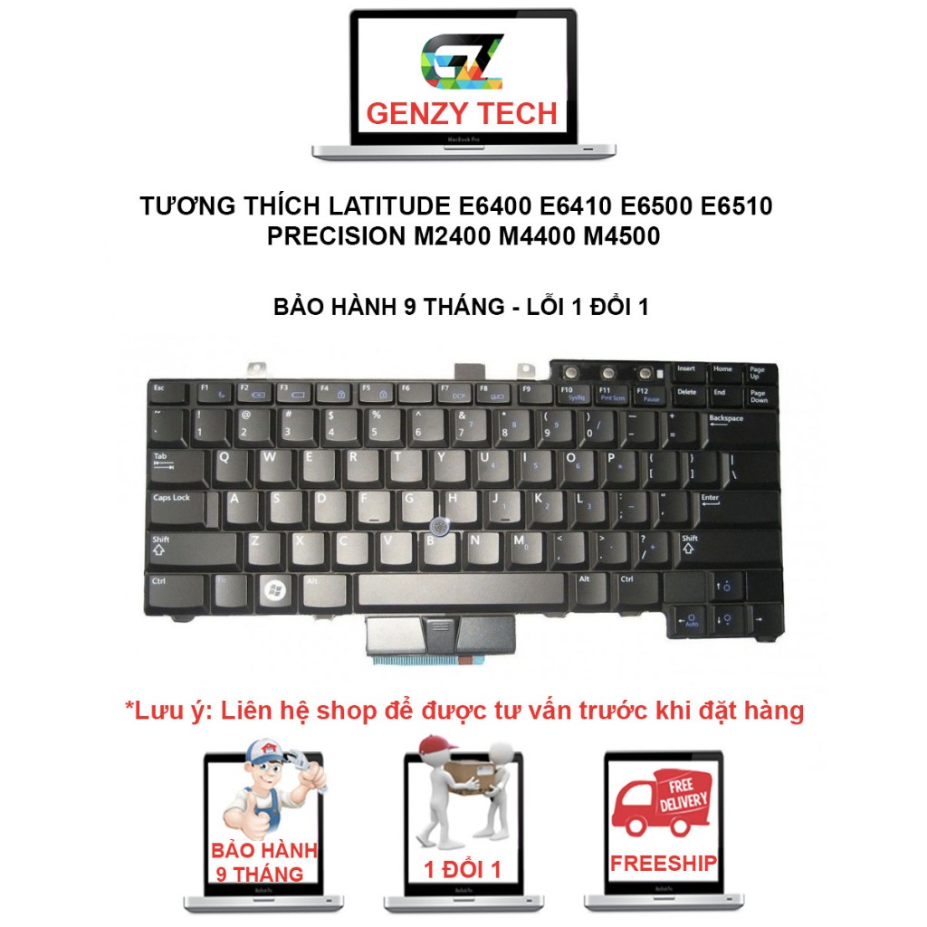 Bàn Phím Laptop Dell Latitude E6400 E6410 E6500 E6510, Precision M2400 M4400 M4500 - BẢO HÀNH 9 ...