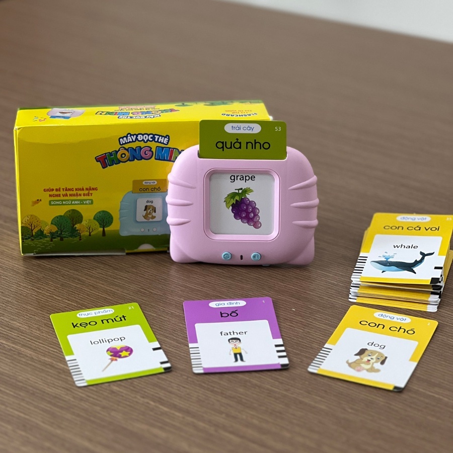 Máy Đọc Thẻ Chính Hãng Flashcard Anh-Việt 3 Chế Độ Đọc: Song Ngữ Anh ...
