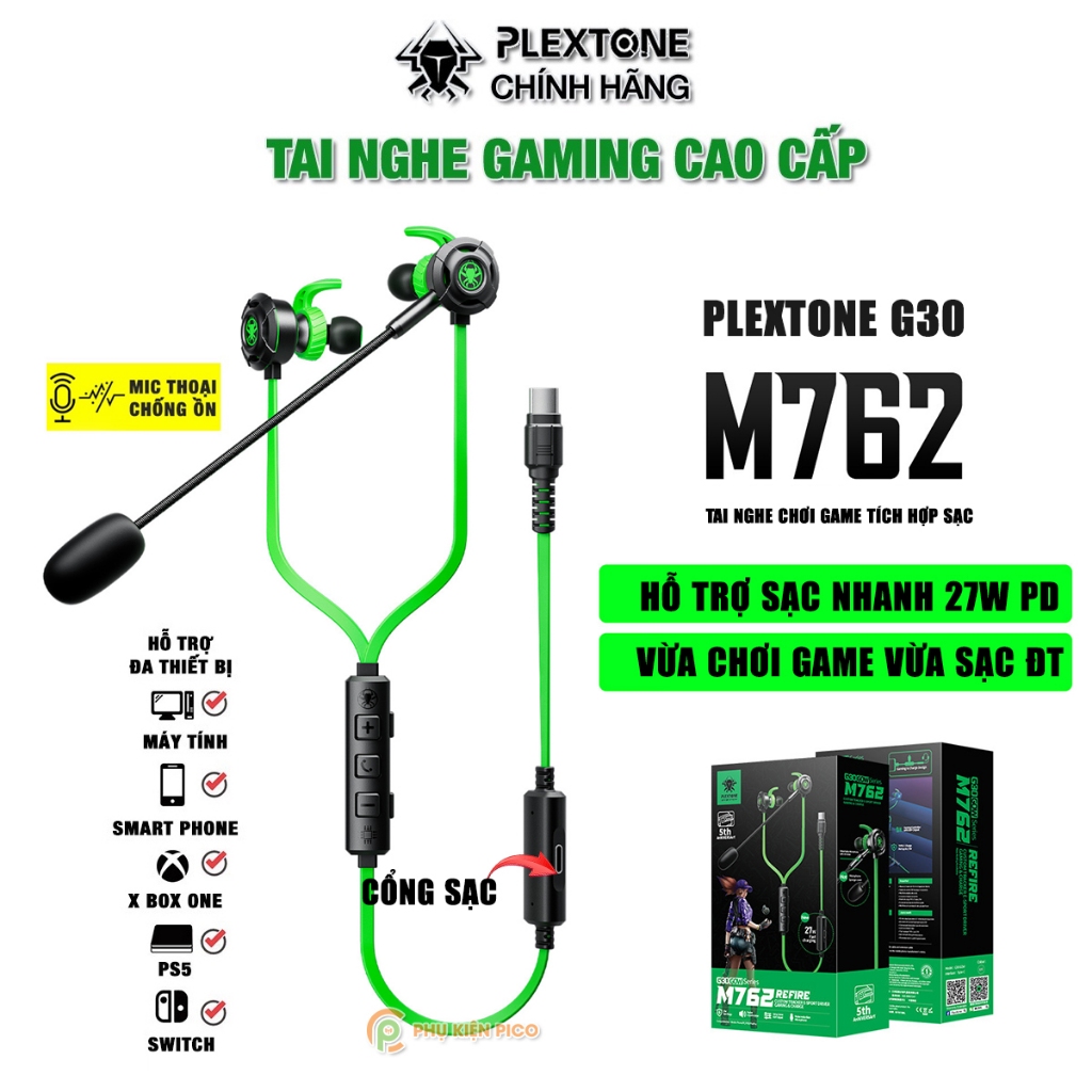 Tai nghe gaming có mic rời Plextone G30 - Tai nghe gaming có dây G30GL ...