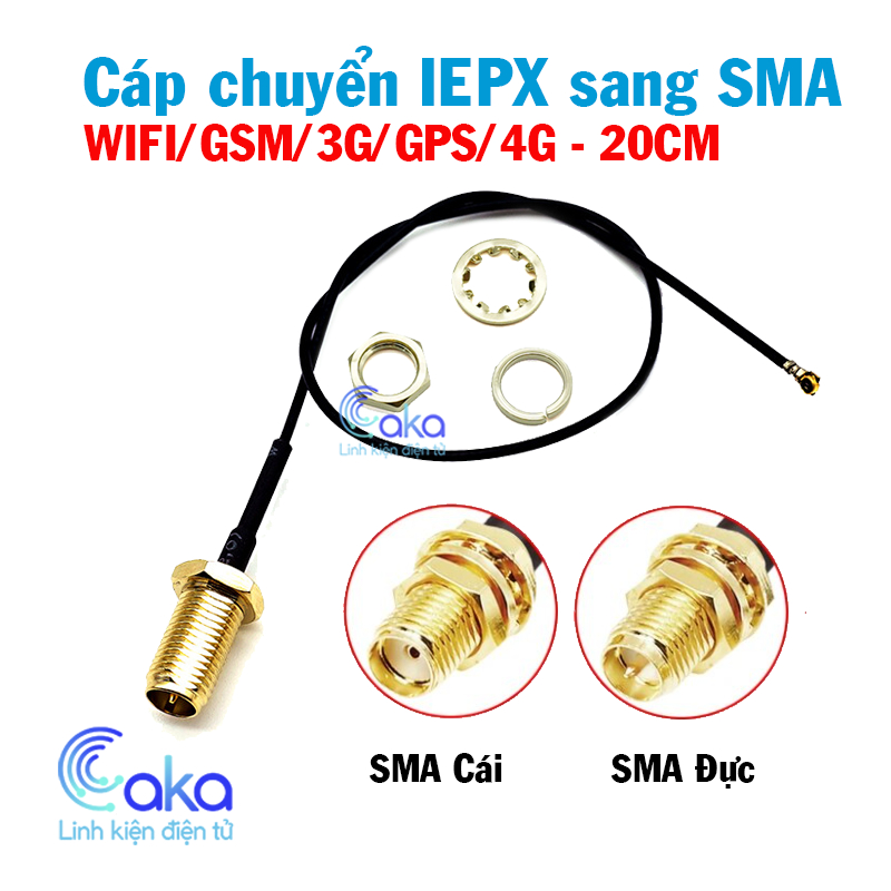 Cáp chuyển đổi IPEX sang SMA Đực 20cm IPX WIFI/GSM/3G/4G/GPS | Shopee Việt Nam