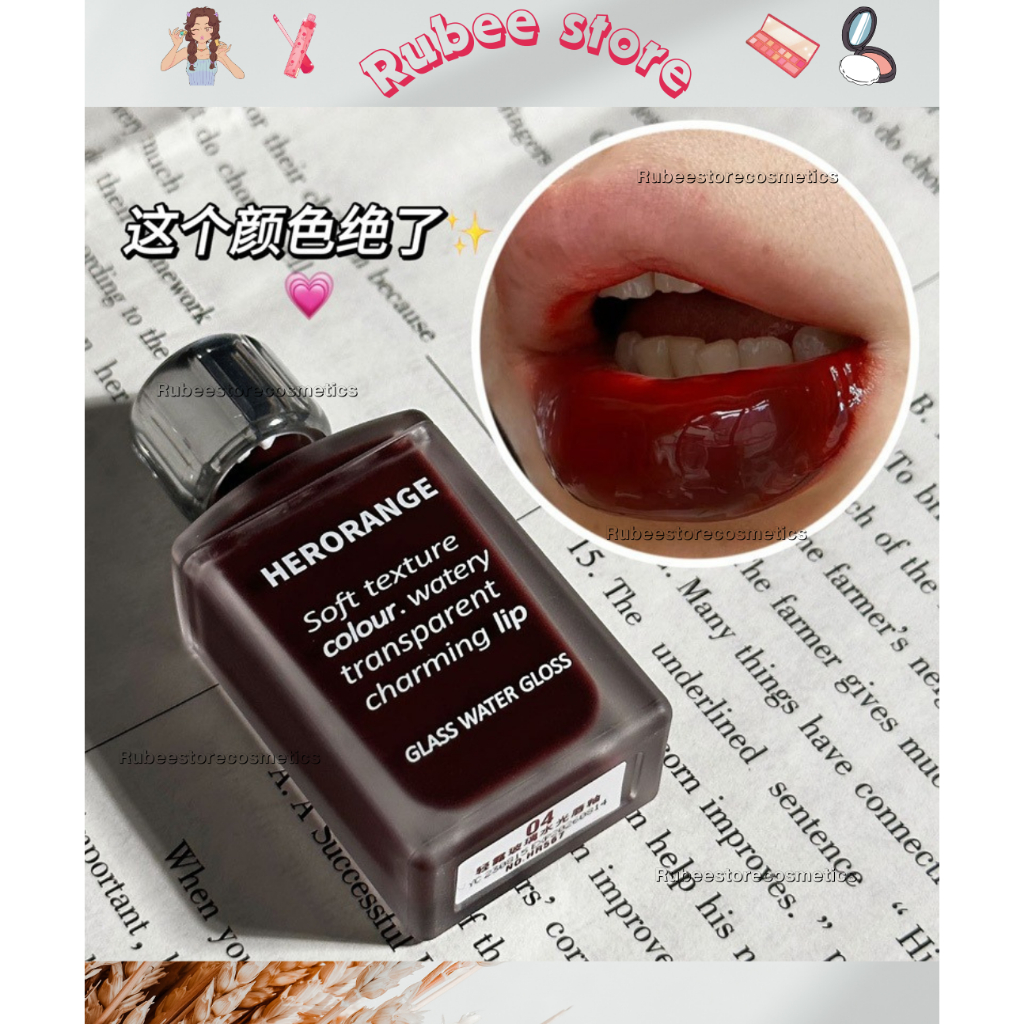 [Herorange] Son Tint Bóng Herorange Gloss Lip Glaze Vỏ Chai Vuông Dưỡng ...