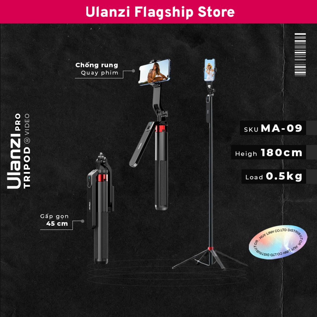 Ulanzi MA09 (MT-44 Plus) - Gậy tự sướng tích hợp remote bluetooth cho ...