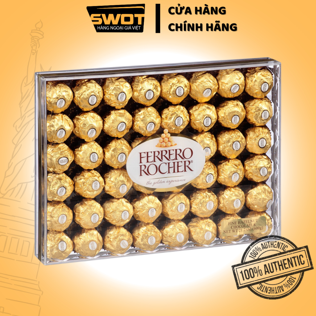 Socola Ferrero Rocher Mỹ 48 viên 600g, Chocolate Ferrero Rocher Fine ...