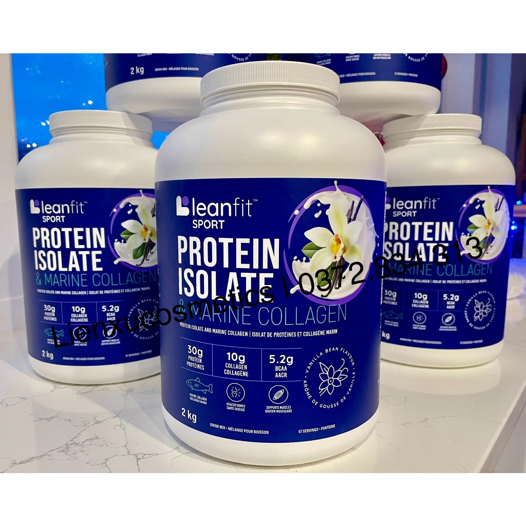 Whey protein isolate & marine collagen 2kg Leanfit sport- made in ...