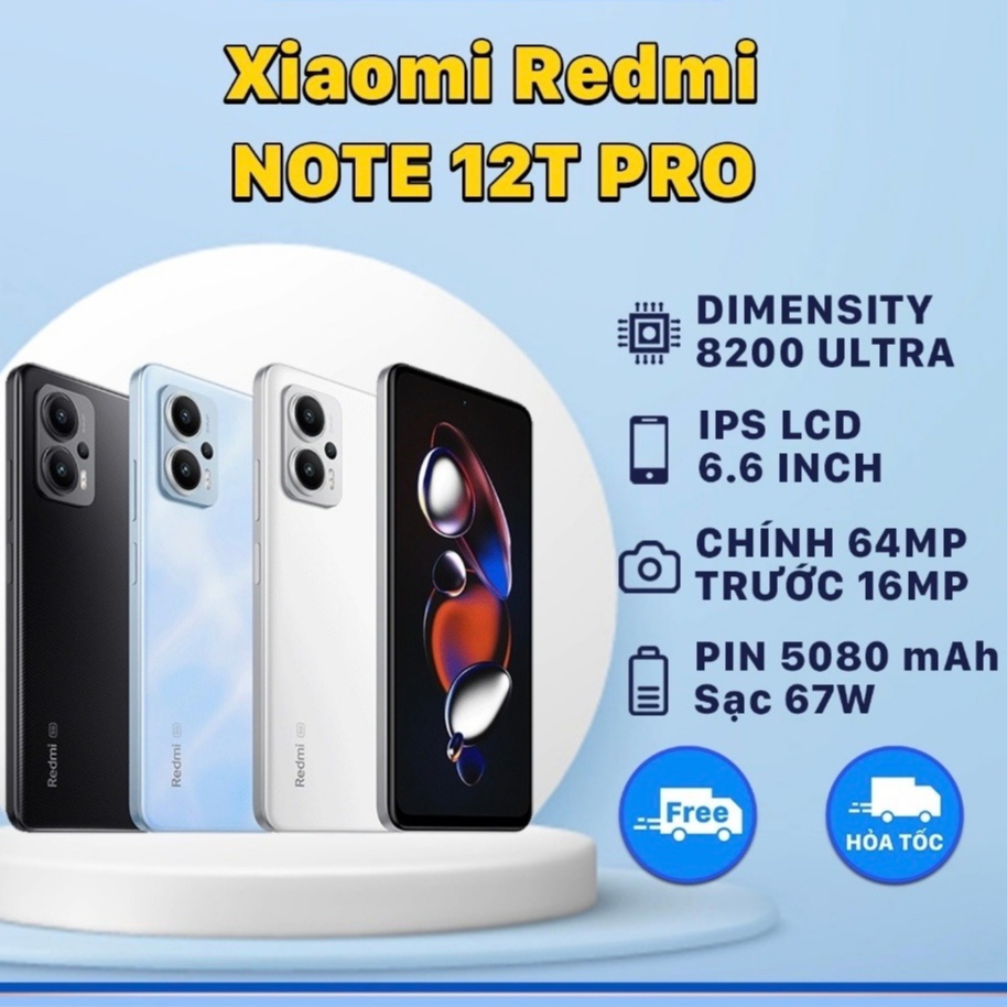 Điện Thoại Xiaomi Redmi Note 12T Pro 5G (Bảo Hành Lỗi 1 Đổi 1 ...
