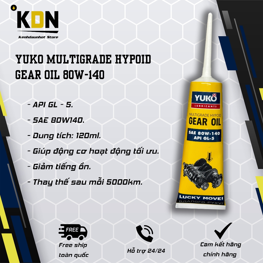 Nhớt hộp số (Nhớt Lap) YUKO MULTIGRADE HYPOID GEAR OIL 80W-90 120ML ...