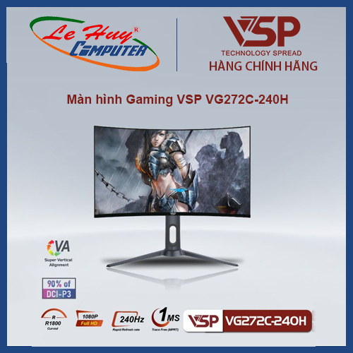 Màn hình máy tính cong VSP 27inch VSP VG272C FullHD 240Hz 1ms VA | Shopee Việt Nam