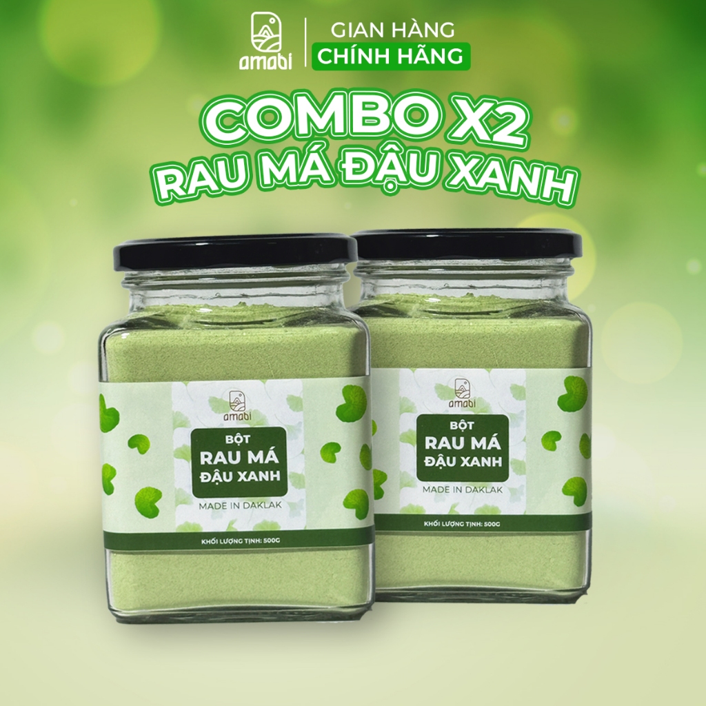 Bột rau má đậu xanh 1Kg OGANIC nảy mầm AMABI, thanh nhiệt, giải độc ...