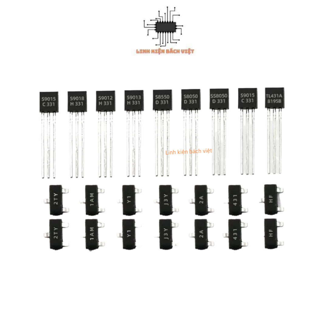 SS8050 S8050 SS8550 S8550 8050 8550 TRANSISTOR PNP/PNP 1.5A/0.5A 25V TO-92 chân cắm (Túi 10 ...