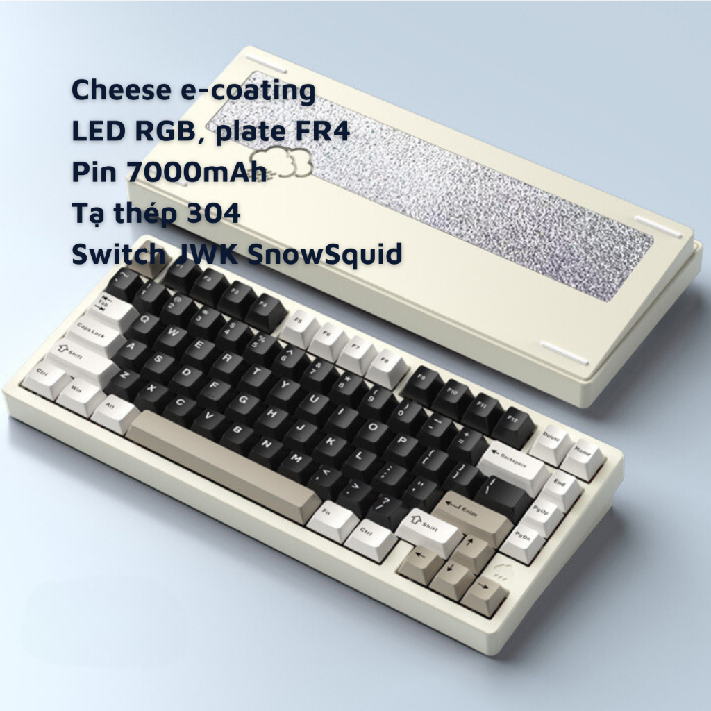 [Chính hãng] Rainy 75 - Bàn phím cơ custom full nhôm CNC, 3 mode, tạ ...