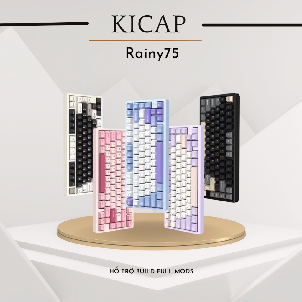 [Chính hãng] Rainy 75 - Bàn phím cơ custom full nhôm CNC, 3 mode, tạ ...