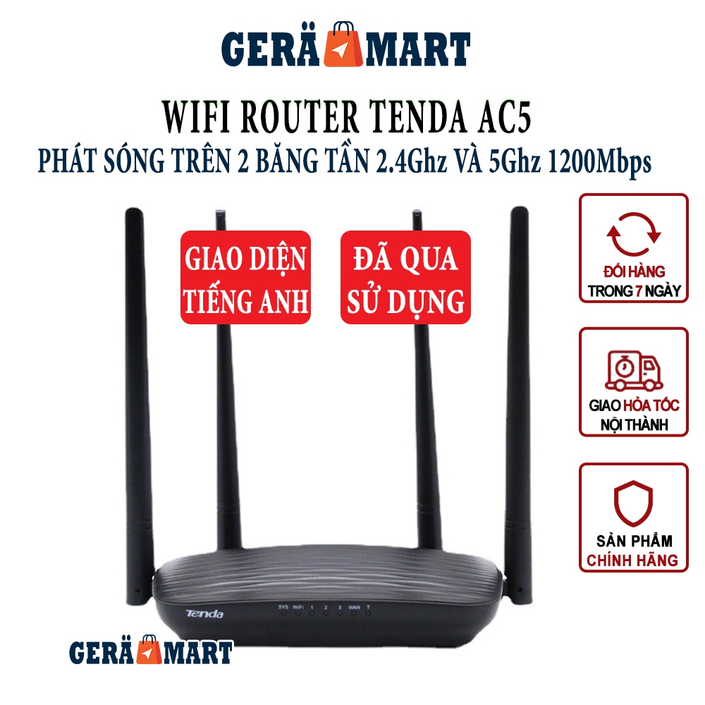 Router Wifi Tenda AC5 băng tầng kép 2.4G/5G - Thiết bị phát Wifi Tenda ...