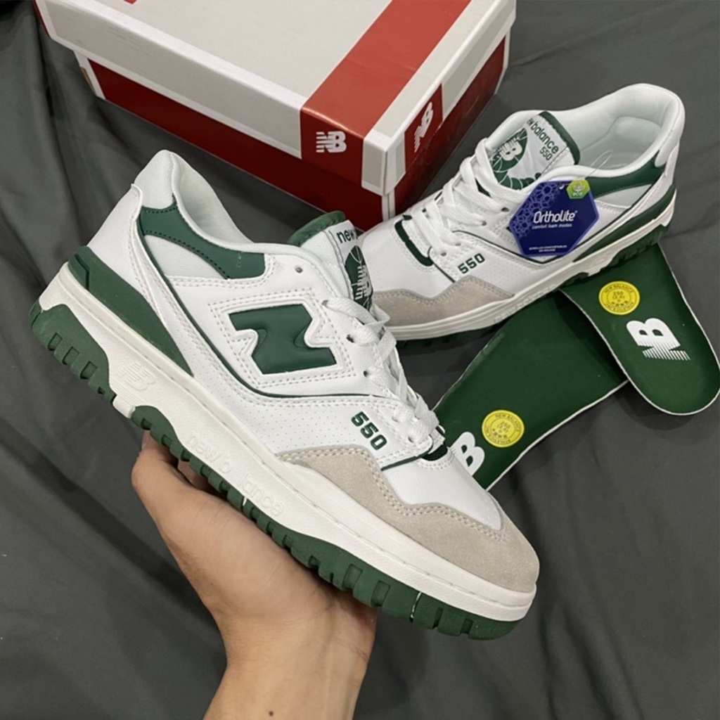Giày nb,New Balance 550 'White Green, White Black' nb 550 2 Màu Xanh ...